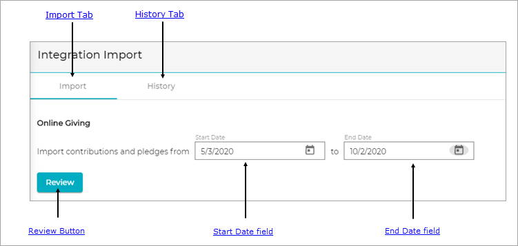About the Integration Import Page